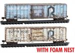 993 05 043 Weathered - CNW ex Rock Island - Sliding Door Box Cars 2 pack - N Scale Micro-Trains